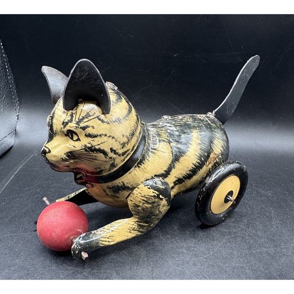 Marx | Toys | Rare Vintage 93s Marx Tin Litho Friction Black Tabby Cat ...
